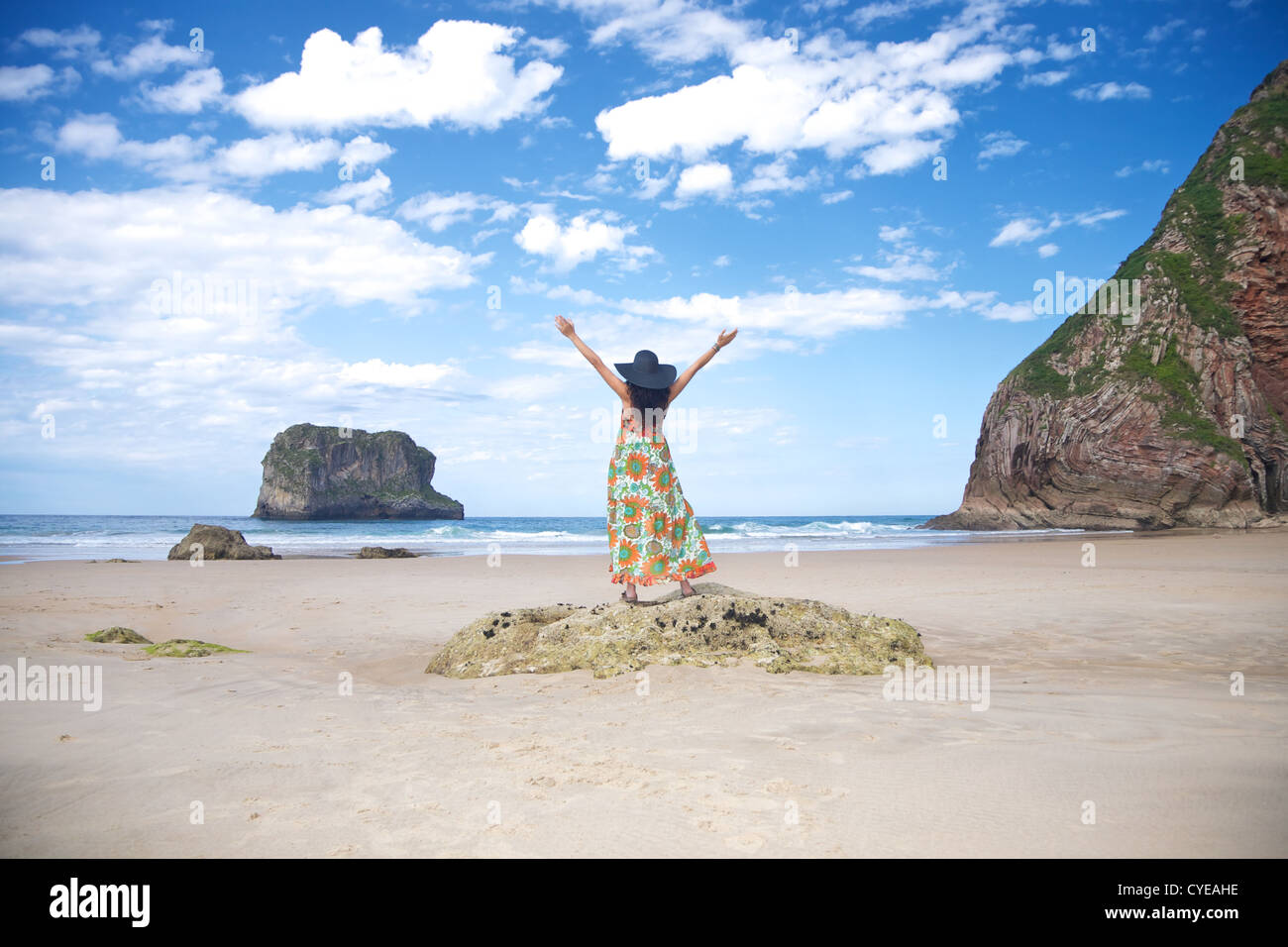 beach of Ballota near to Llanes village in Asturias Spain Stock Photo ...