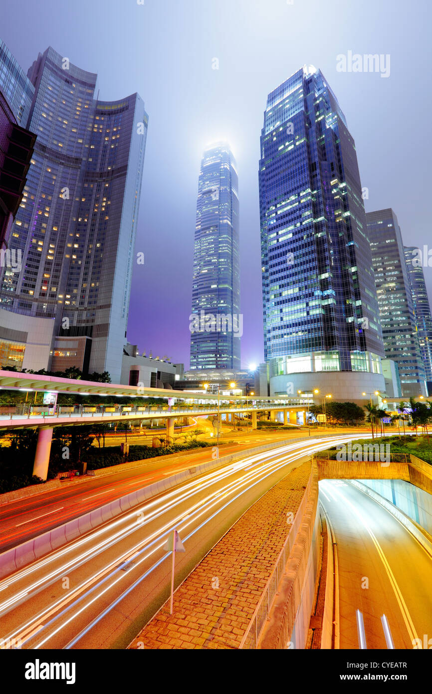 traffic in city at night Stock Photo - Alamy