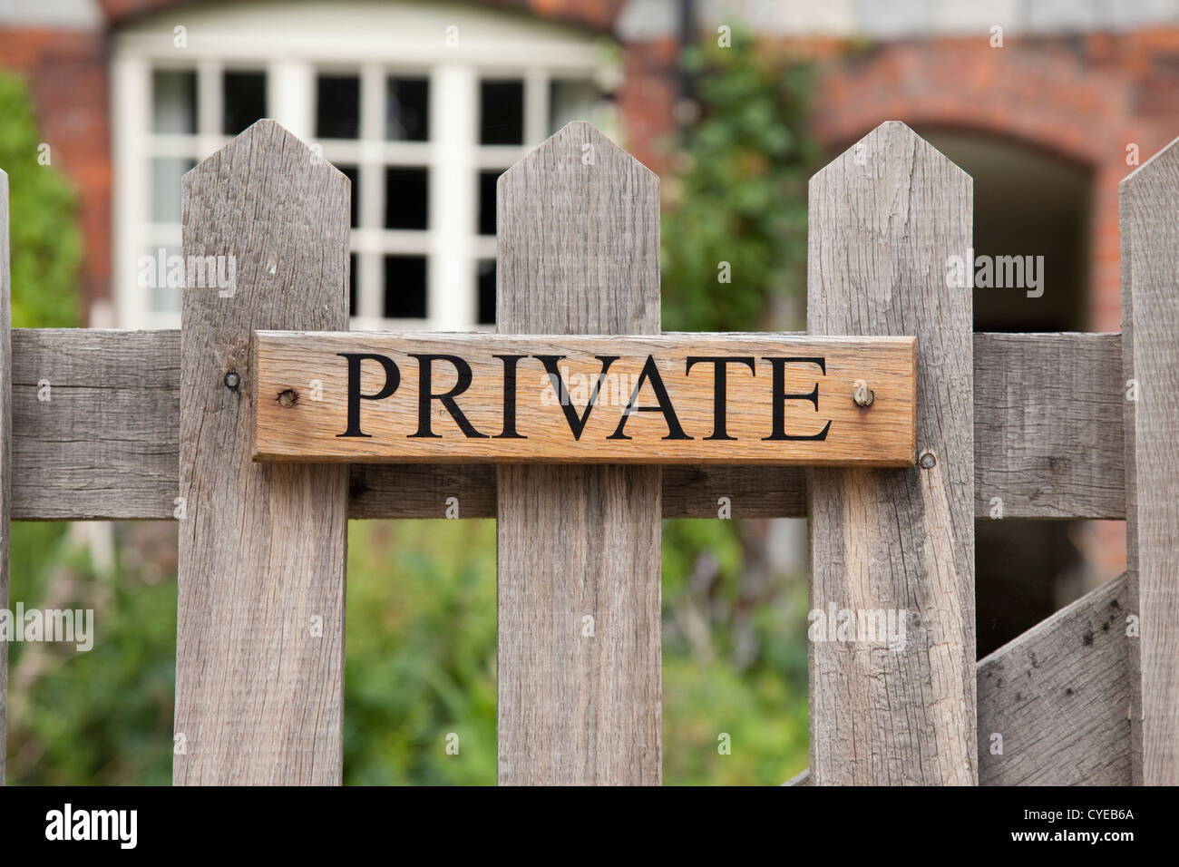 Private Sign outside Detached House Stock Photo - Alamy
