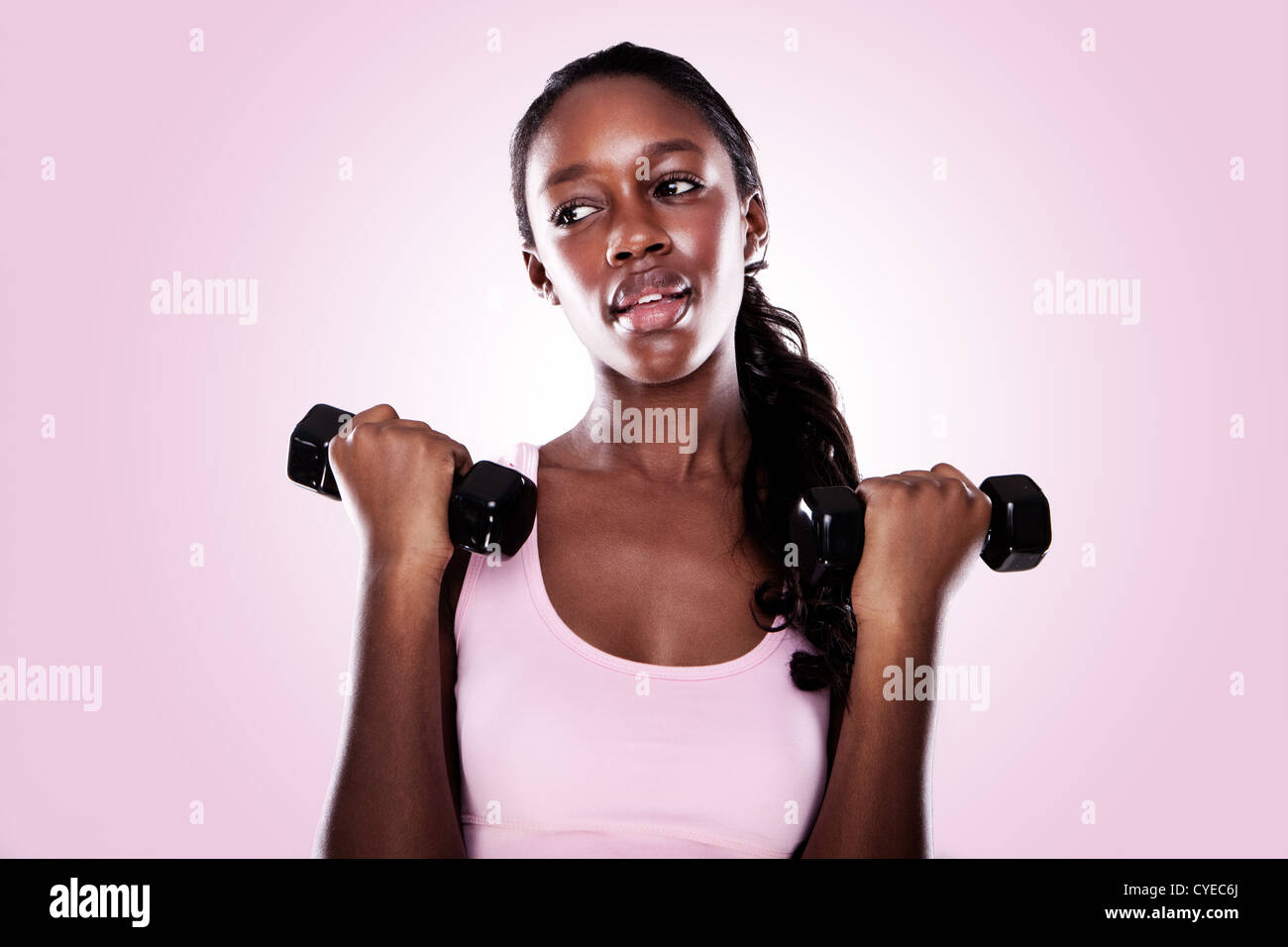 African Woman Working Out, attractive african woman working out with ...