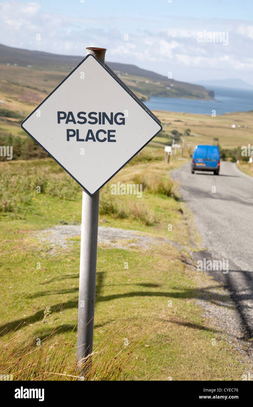Passing Place Sign, Isle of Skye, Scotland Stock Photo - Alamy