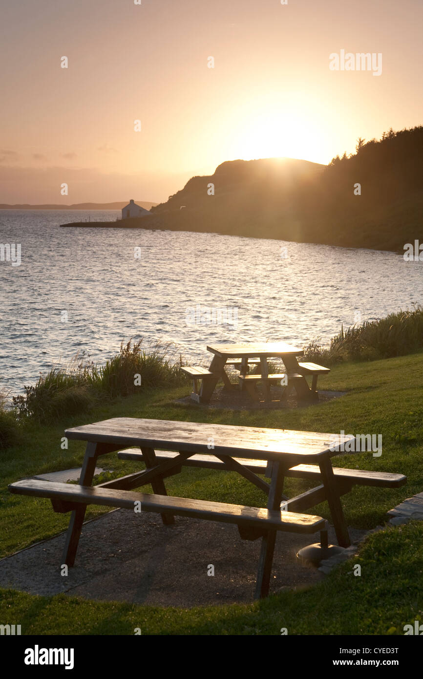 Cafe Tables, Isle of Skye, Scotland at Sunset, UK Stock Photo - Alamy