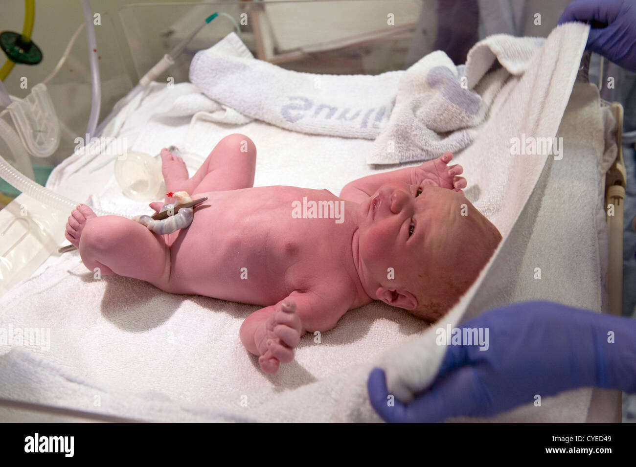 Mum and dad with newborn baby hospital hi-res stock photography and ...
