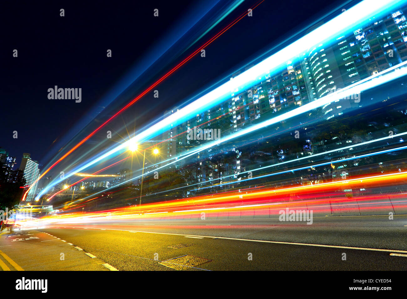 highway car light trails Stock Photo - Alamy