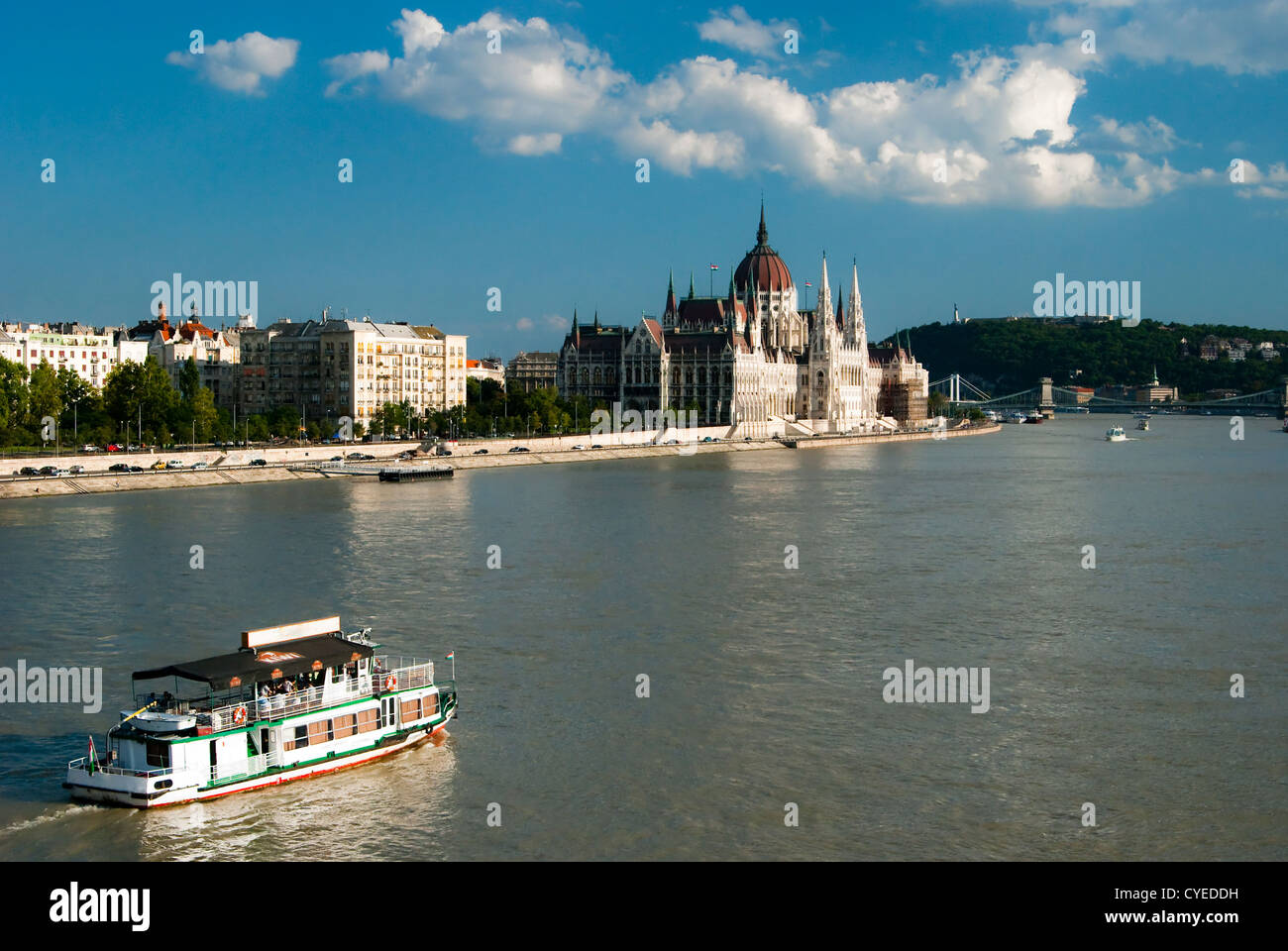 Budapest,Hungary: Landscape view over the Danube in a beautiful day of ...