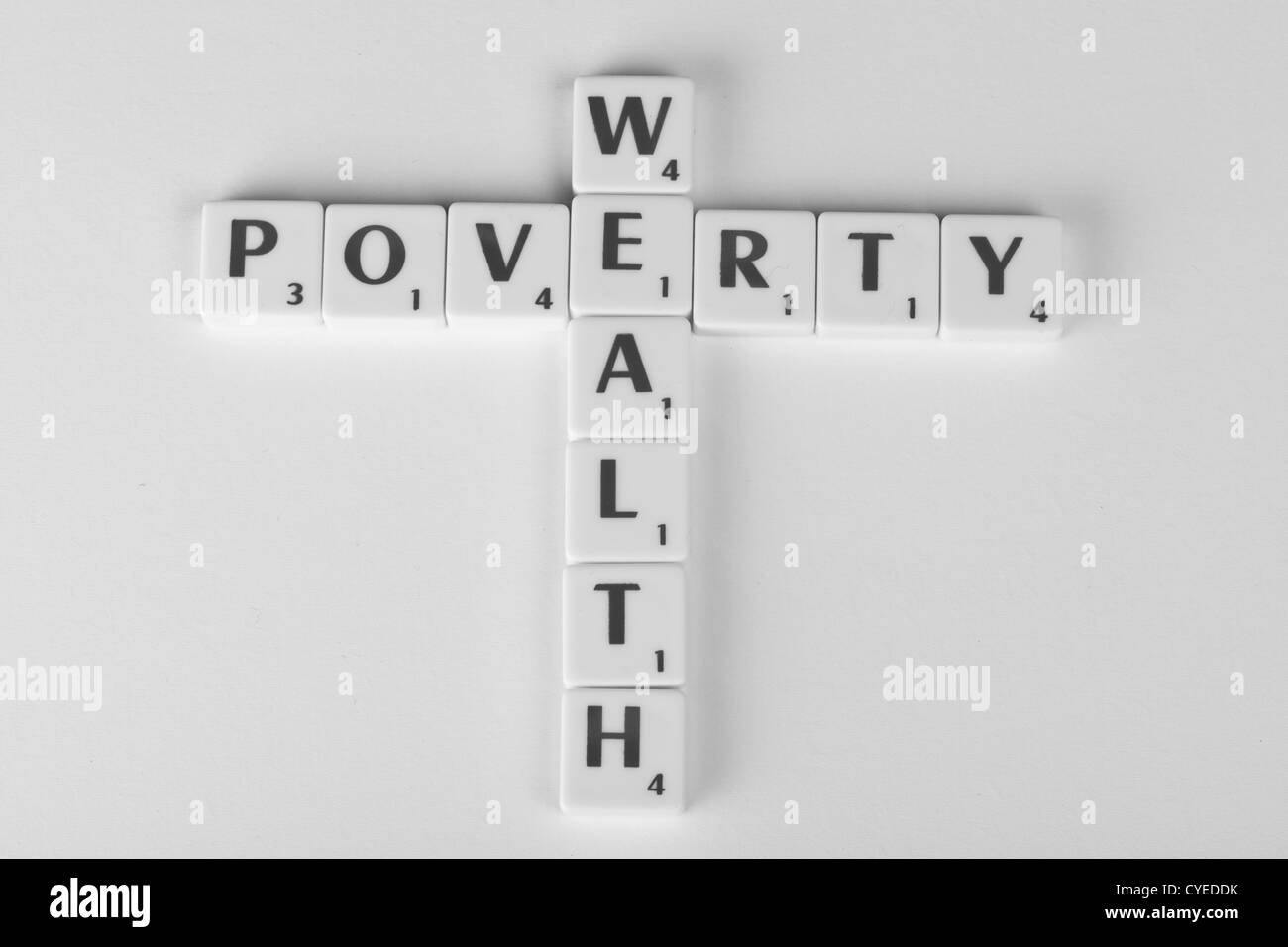 Scrabble letter tiles Black and White Stock Photos & Images - Alamy