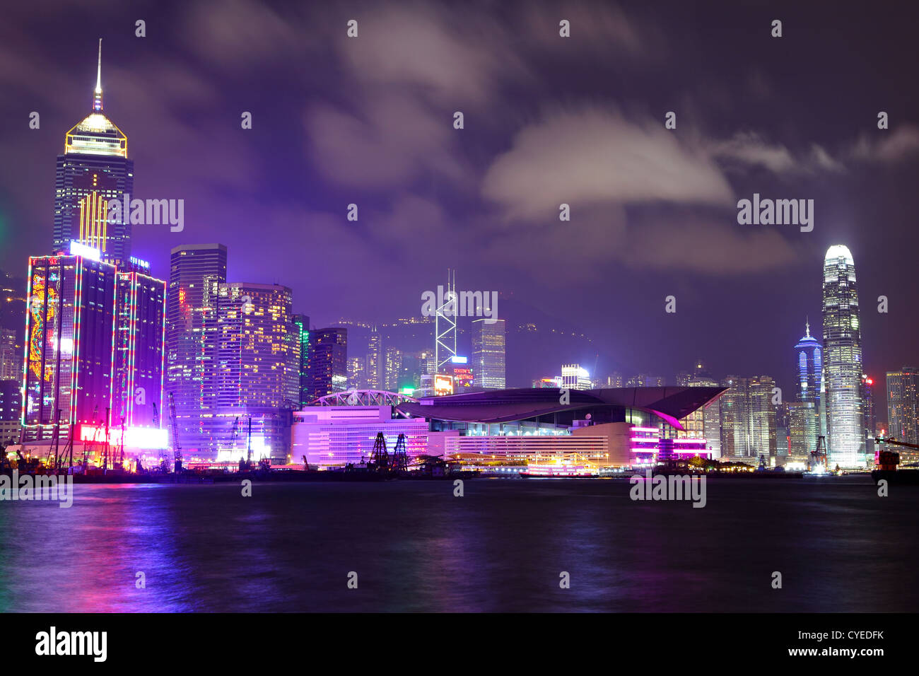 Hong Kong skyline at night Stock Photo - Alamy