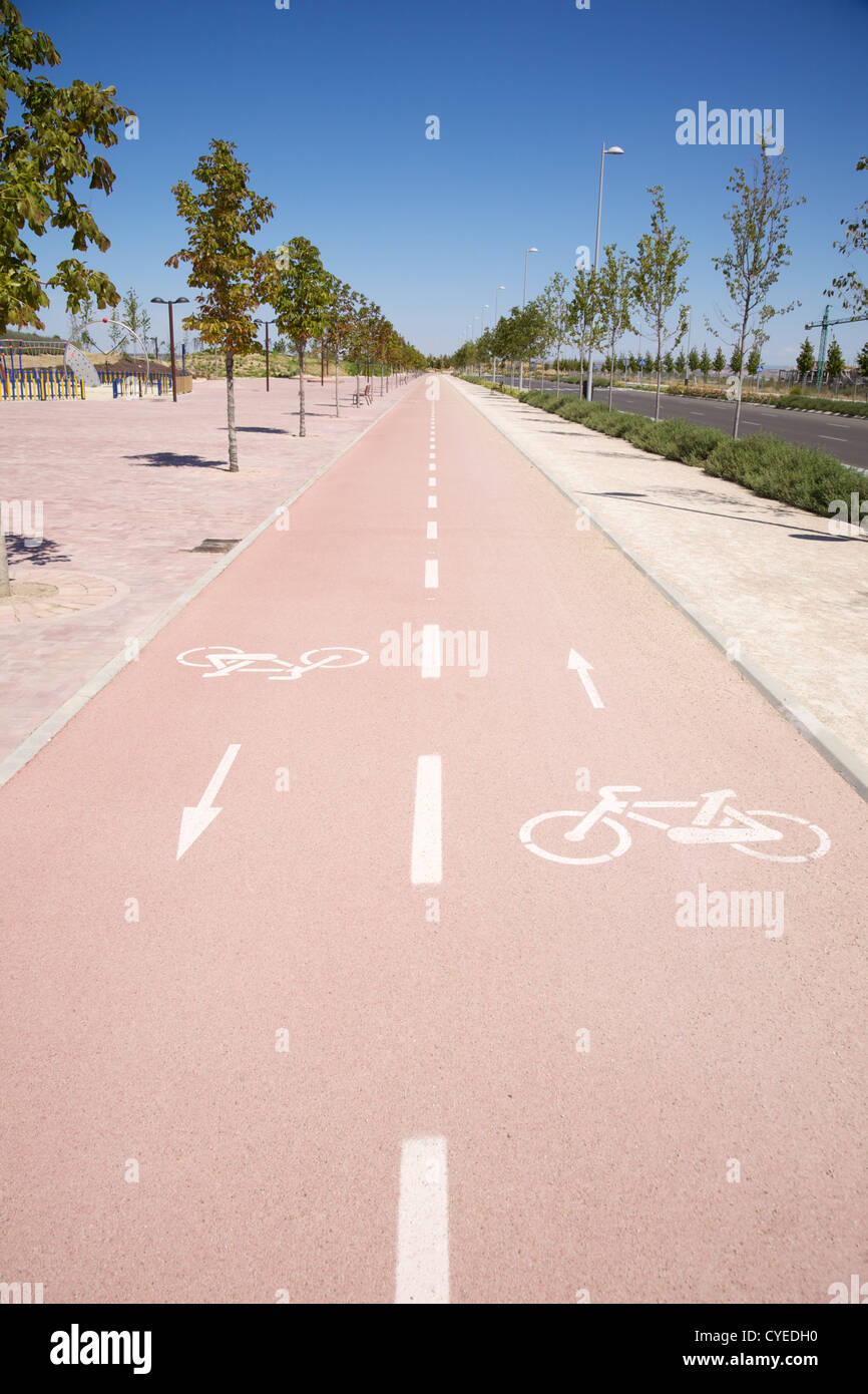 bikers lane sign on the asphalt ground Stock Photo - Alamy