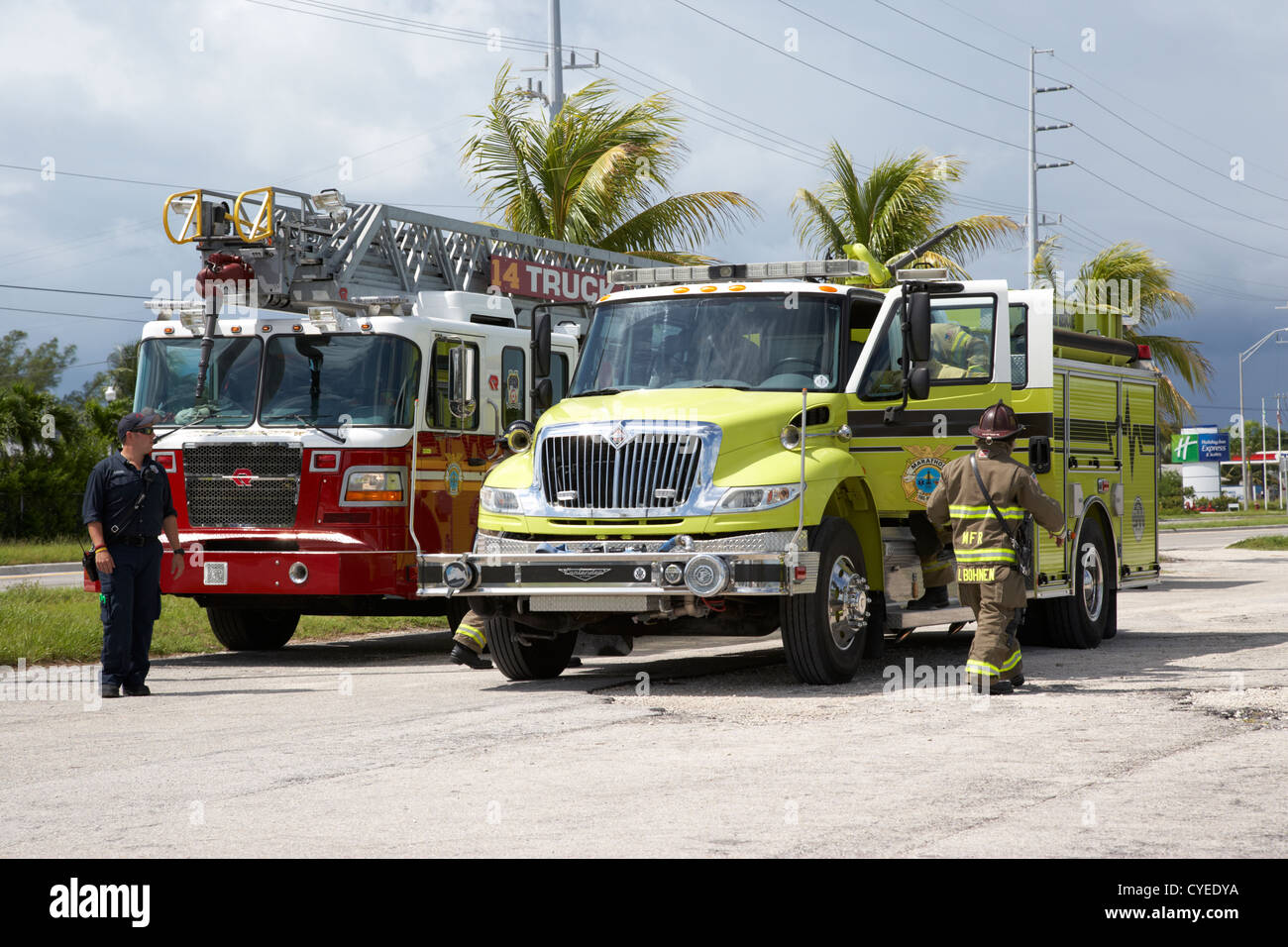 city of marathon fire engine ladder truck and rescue vehicle emergency ...