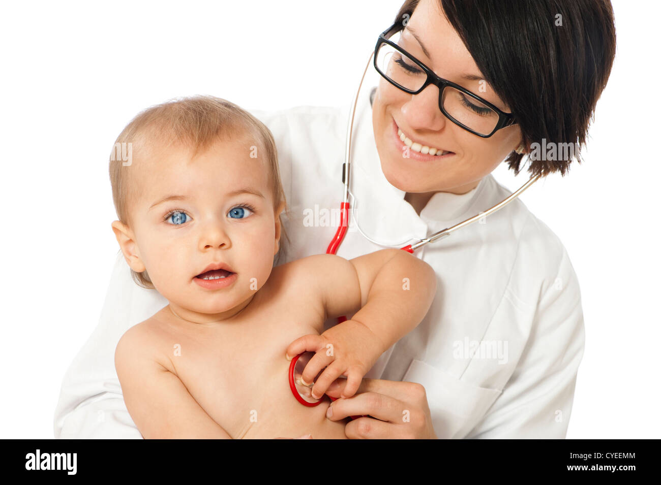 Female doctor with toddler Stock Photo - Alamy