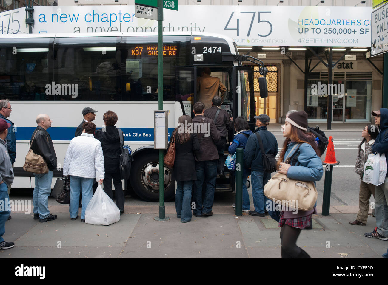Commuters in New York contend with crowded buses, traffic and long ...