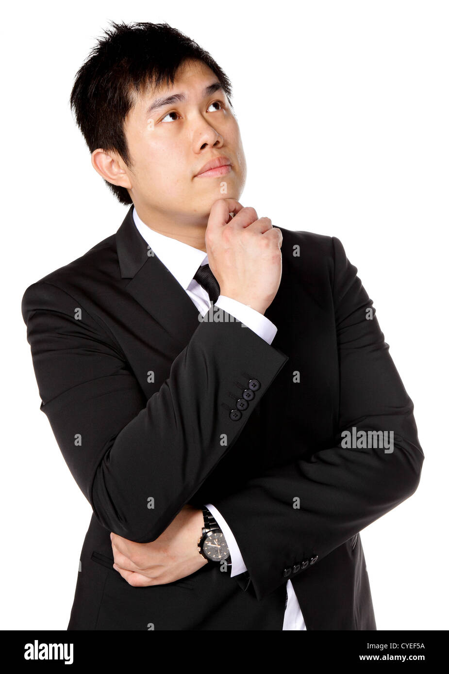young asian business man thinking Stock Photo - Alamy