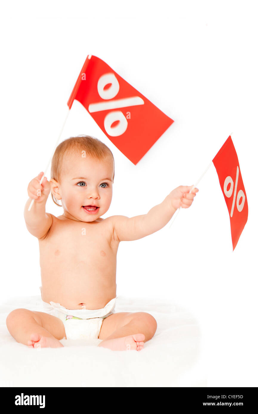 Toddler with flag Stock Photo - Alamy