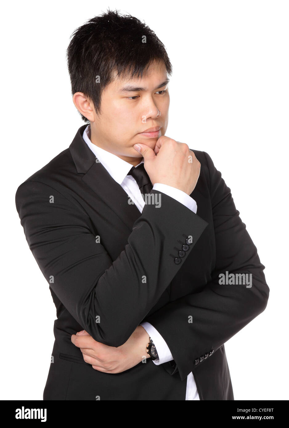 young asian business man thinking Stock Photo - Alamy