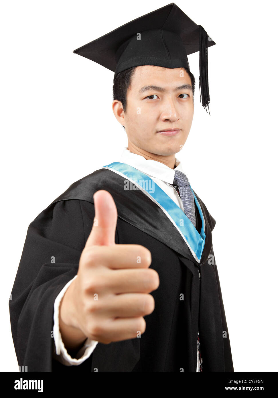 graduate student with thumb up Stock Photo - Alamy