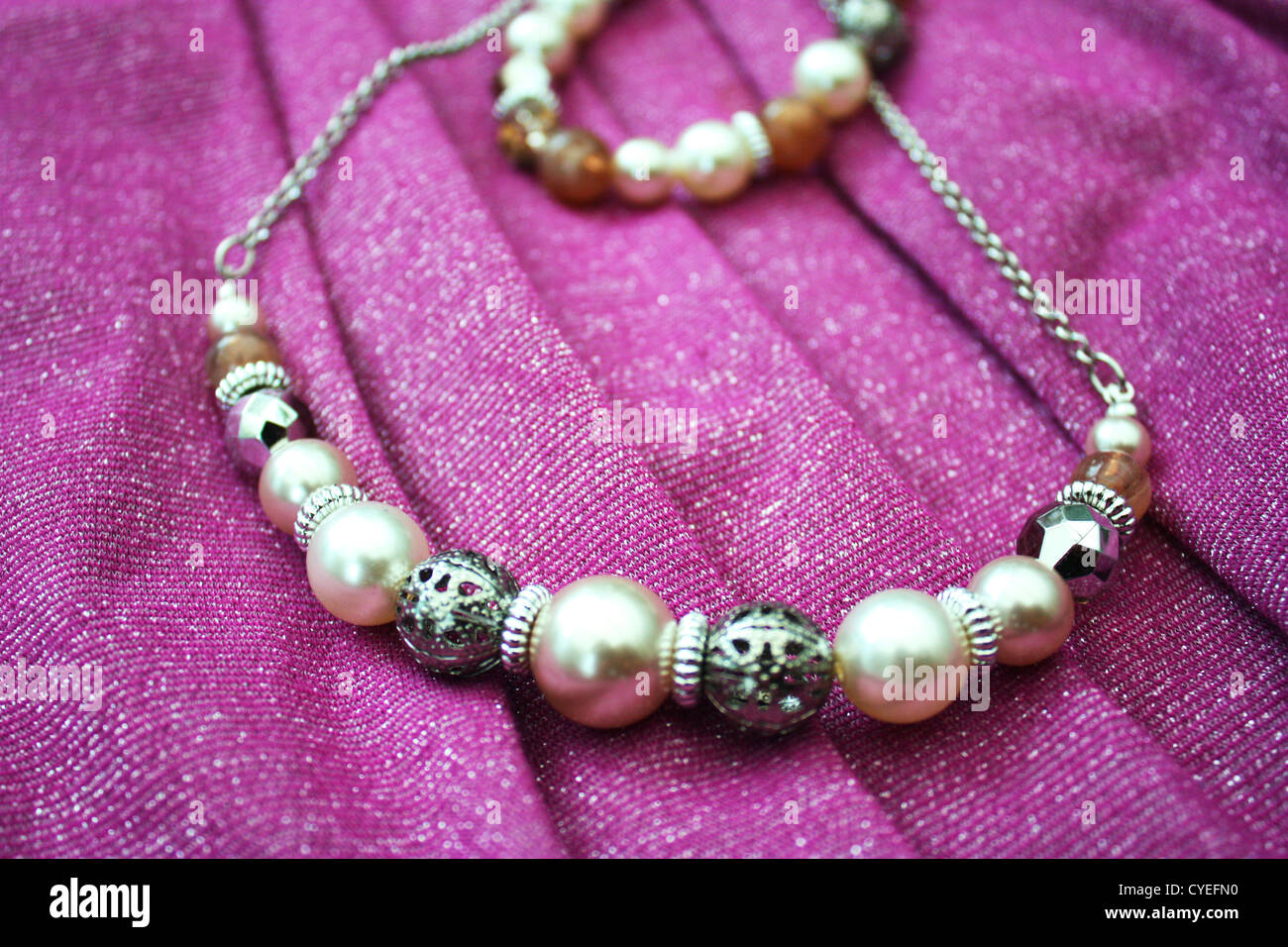 Beautiful pearl and beads jewelry Stock Photo - Alamy