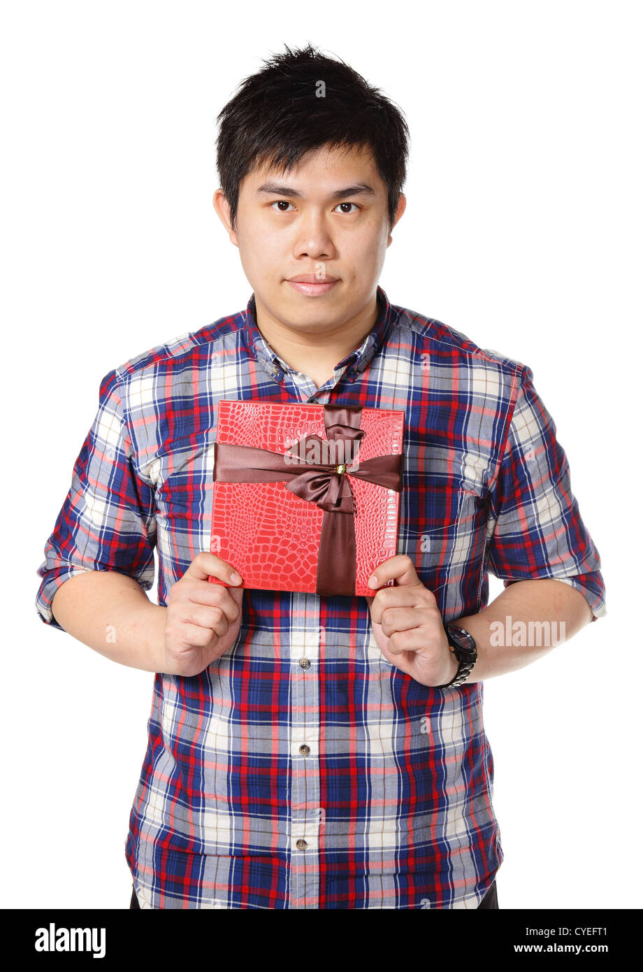 young man give gift Stock Photo - Alamy