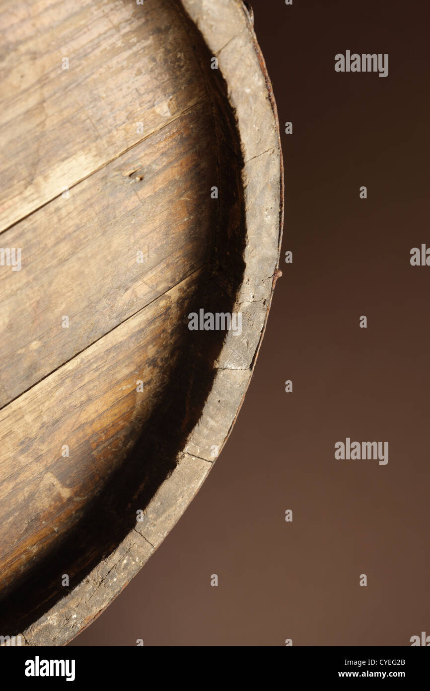 wooden old wine barrel, close up Stock Photo - Alamy
