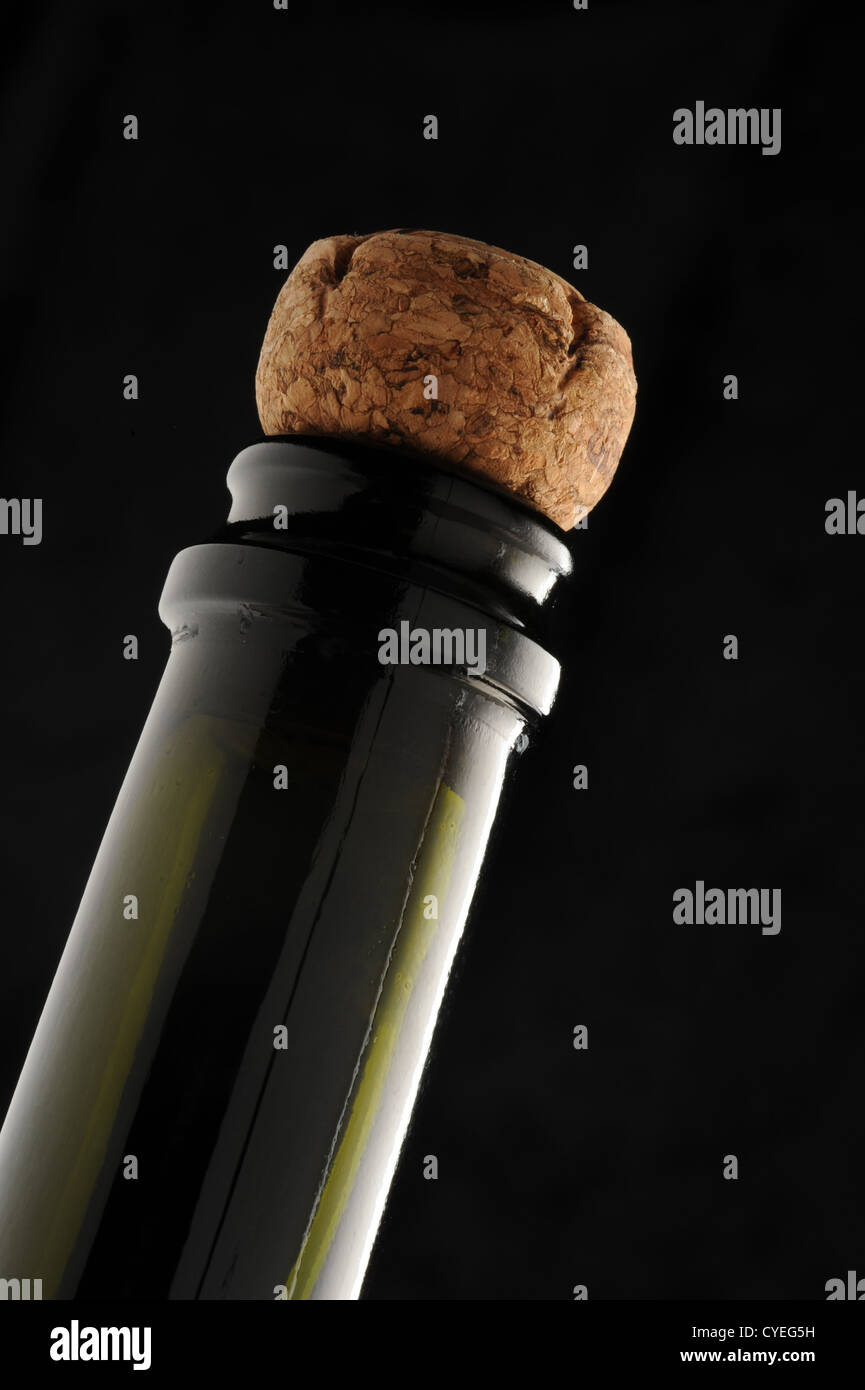 sparkling wine cap on black background Stock Photo - Alamy