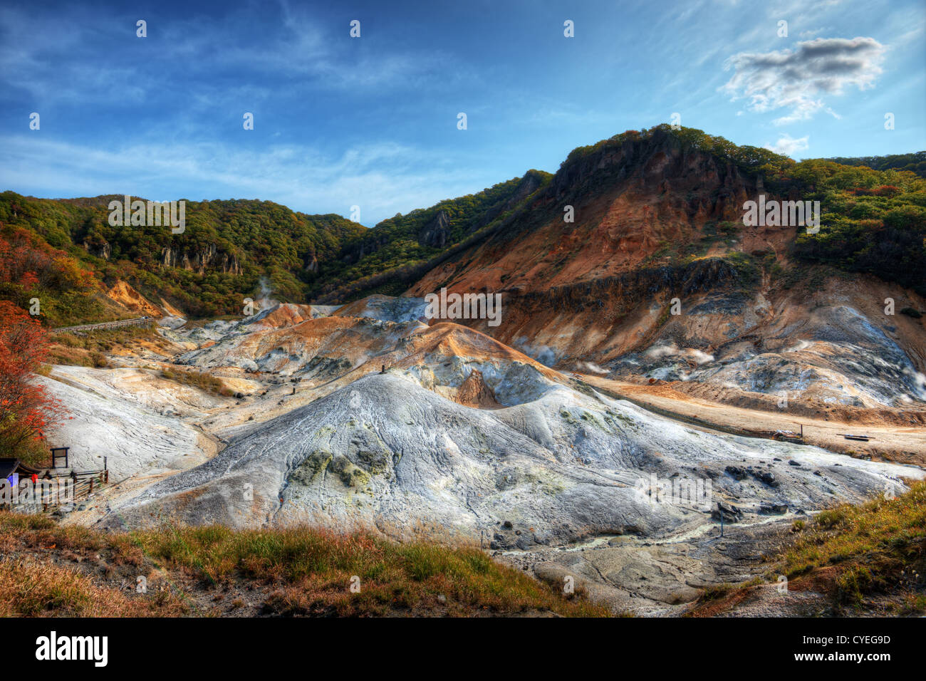 Hell Valley (Jigokudani) in Noboribetsu, Hokkaido, Japan Stock Photo ...