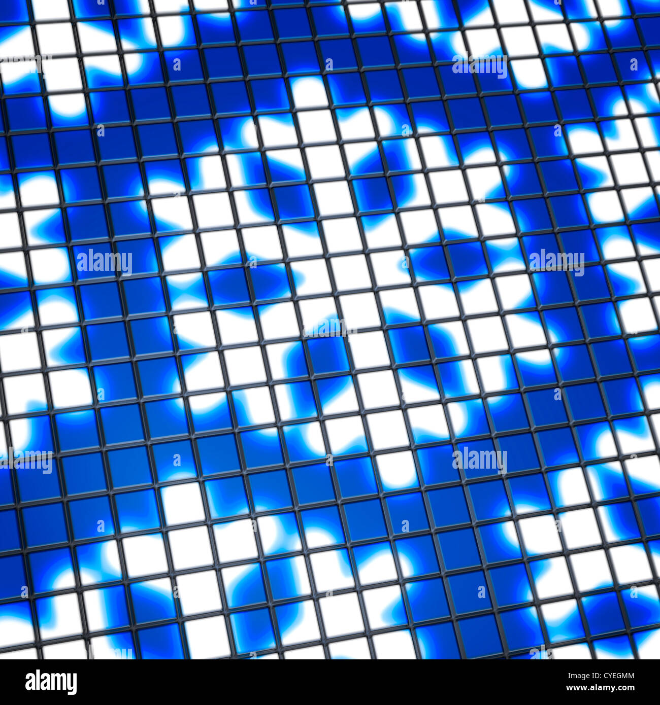 Snowflake pattern on blue pixel mesh display Stock Photo - Alamy