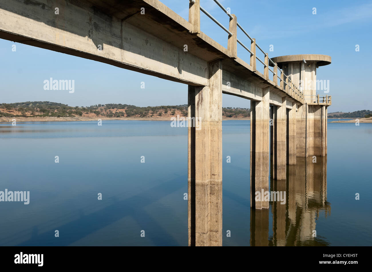 Outlet tower in Vigia dam supplying drinking water to the county of ...
