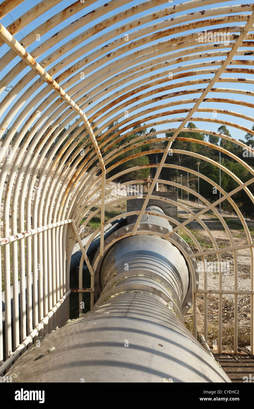 Steel water pipeline in Vigia dam supplying drinking water to the ...