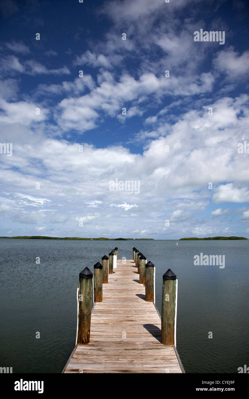 small empty wooden jetty in islamorada florida keys usa Stock Photo - Alamy