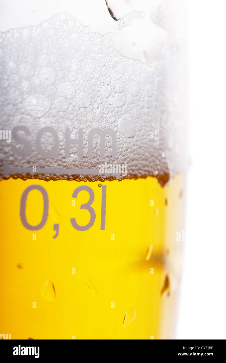 Mug of beer. A third of one litre level Stock Photo - Alamy
