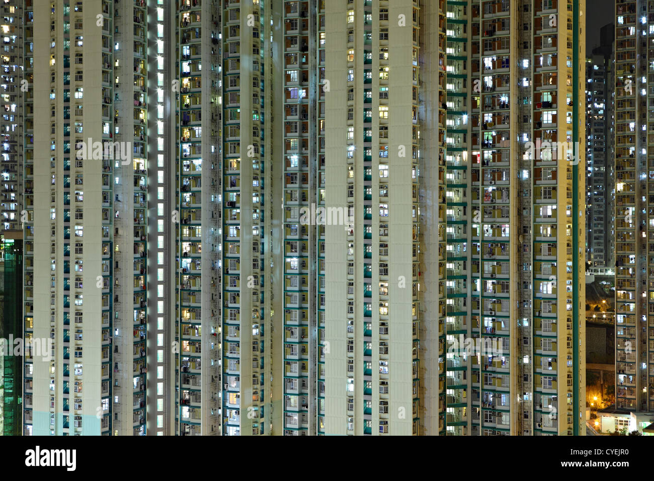 apartment building at night Stock Photo - Alamy