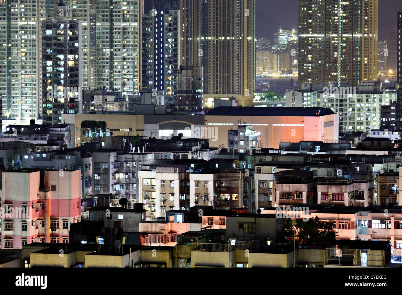 crowded building at night Stock Photo - Alamy