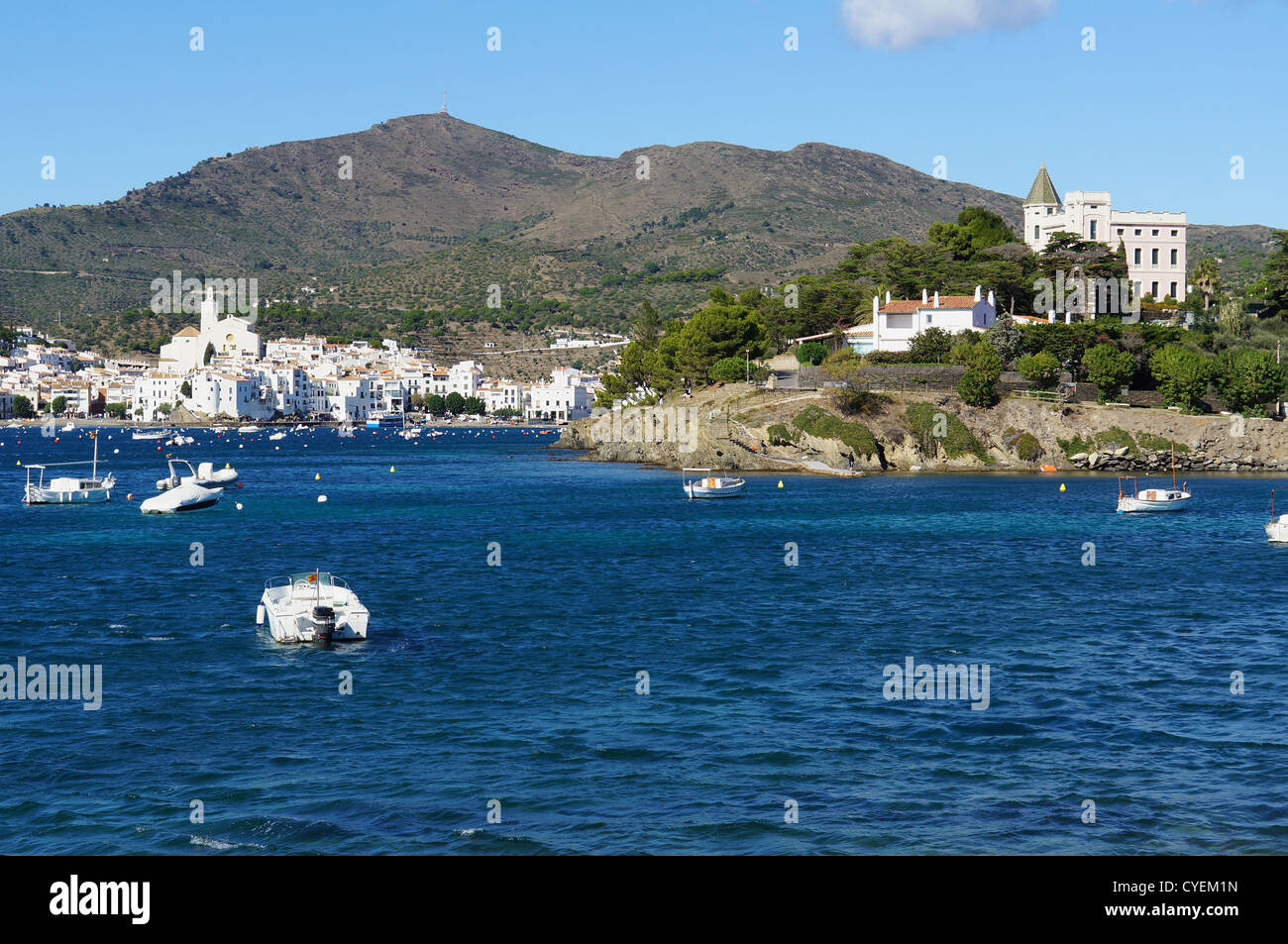 Mediterranean village of Cadaques, Catalonia, Costa Brava, Spain Stock ...