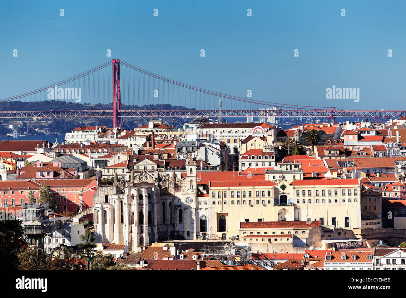 Panoramic kind to Lisbon and the river Tagus, Portugal Stock Photo - Alamy