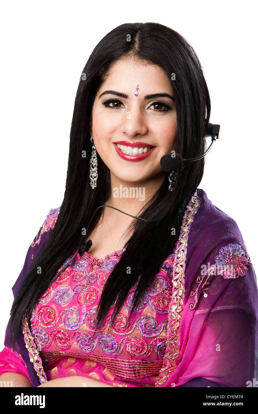 Beautiful Happy Indian Hindu Business Customer Service Representative ...