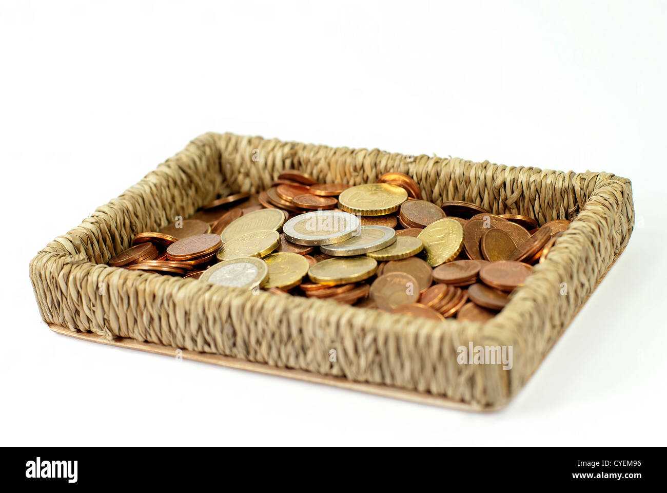 Coins in a basket hi-res stock photography and images - Alamy