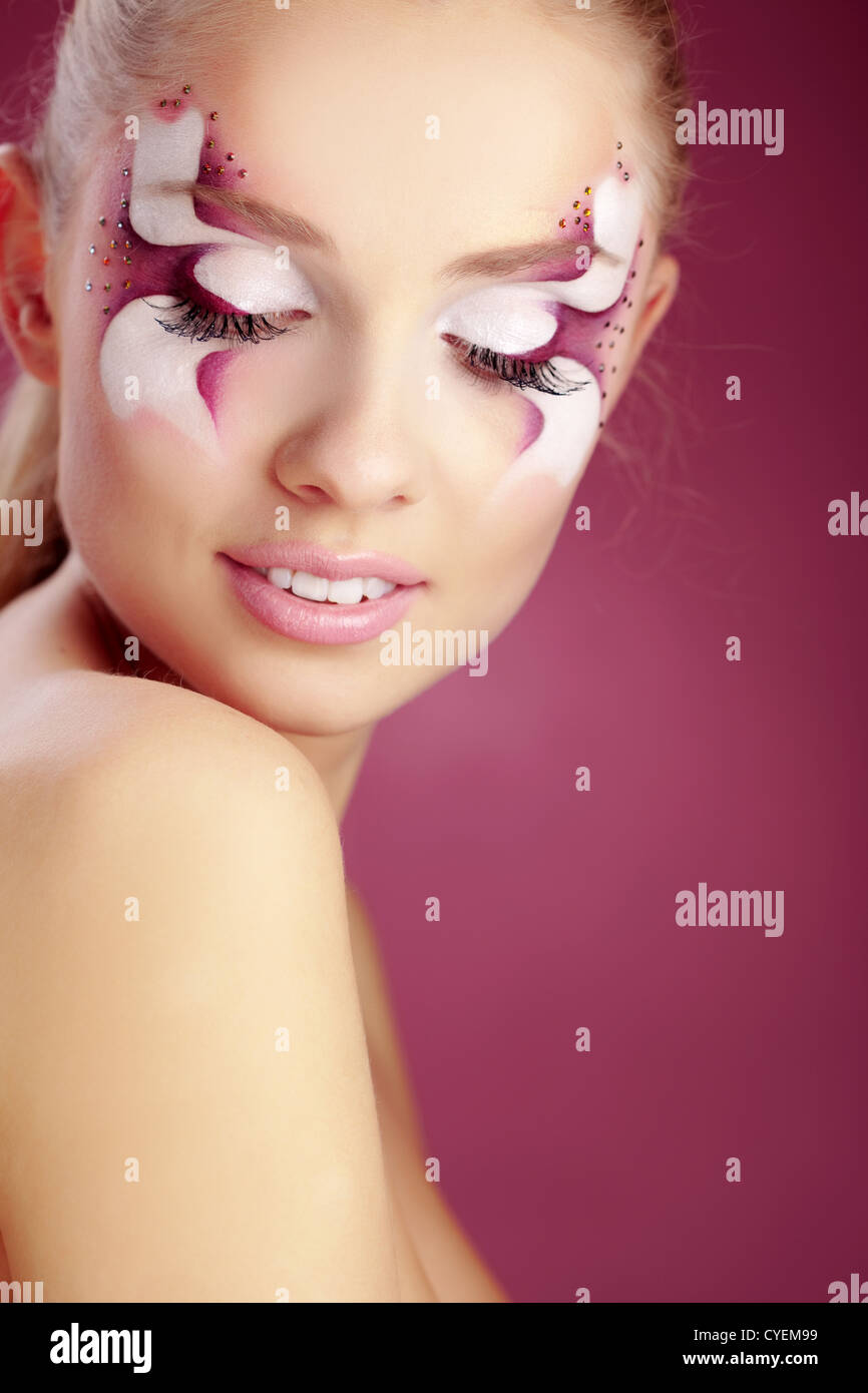 Beautiful fantasy eye face-art close-up Stock Photo - Alamy