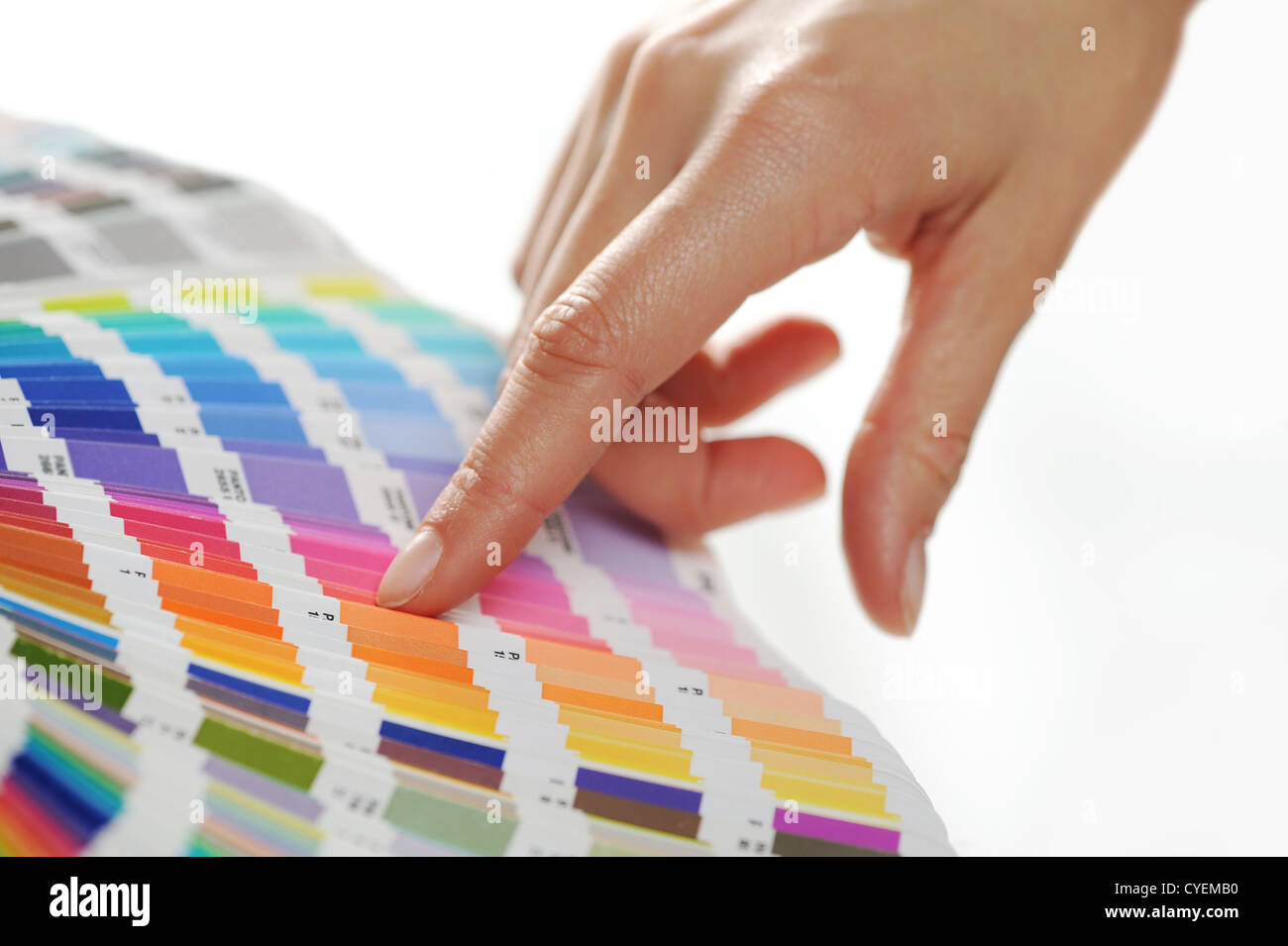 woman Choosing color from color scale Stock Photo - Alamy