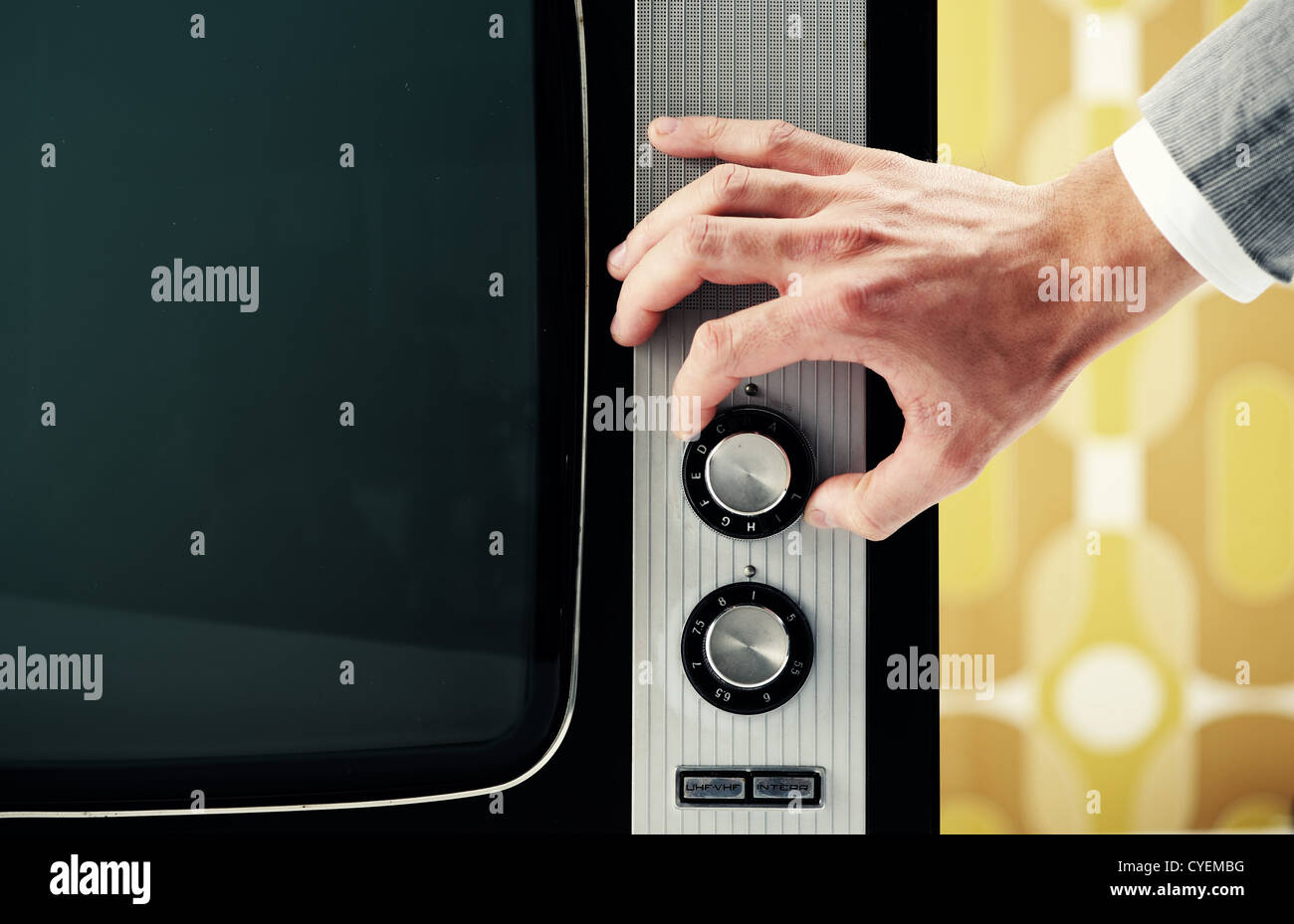 Turning old tv hi-res stock photography and images - Alamy