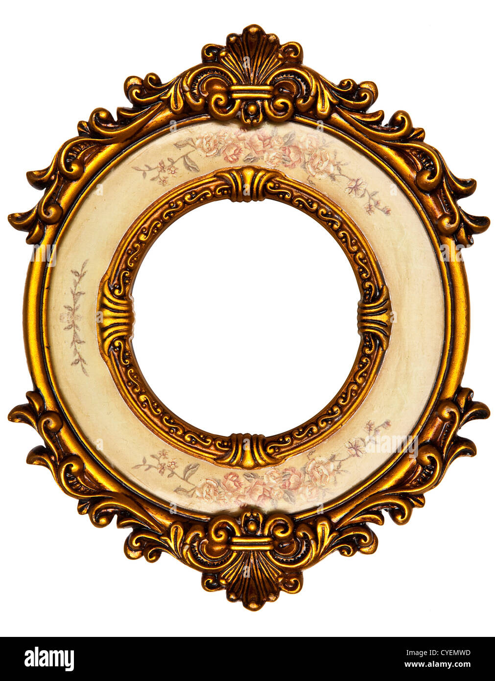 Gold floral design retro Cut Out Stock Images & Pictures - Alamy