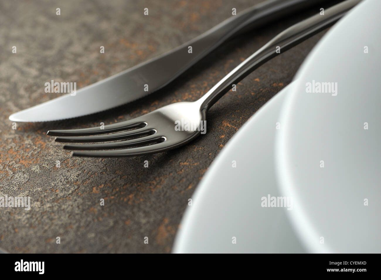 Close-up of silverware , on the dining table Stock Photo - Alamy