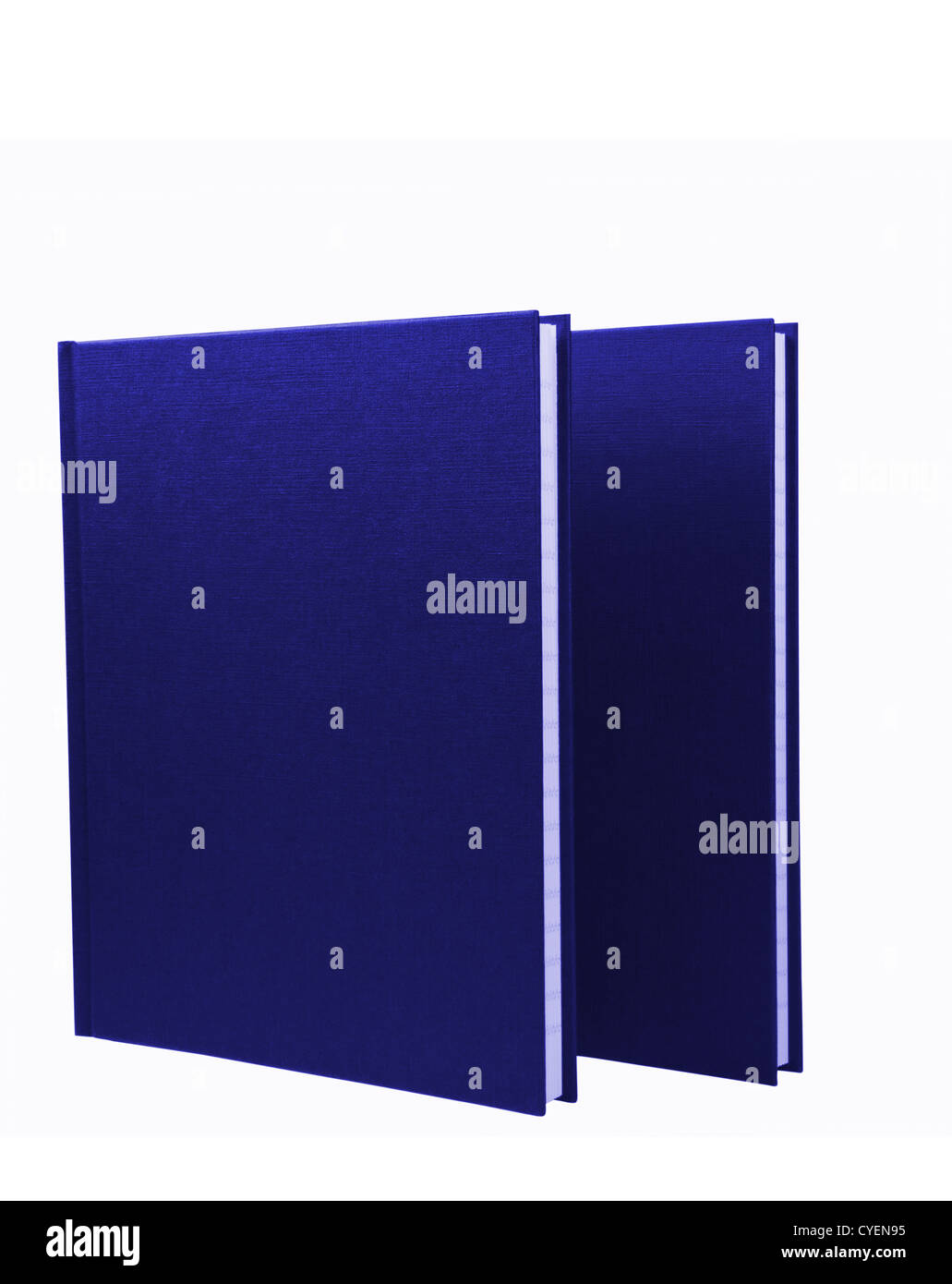 Two blue notepads isolated on white background Stock Photo - Alamy