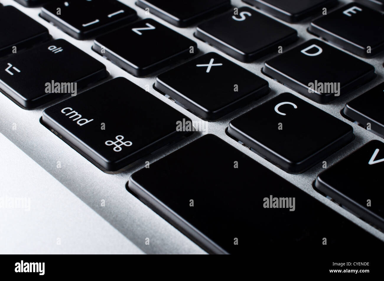 Black keys of the keyboard Laptop close up Stock Photo - Alamy