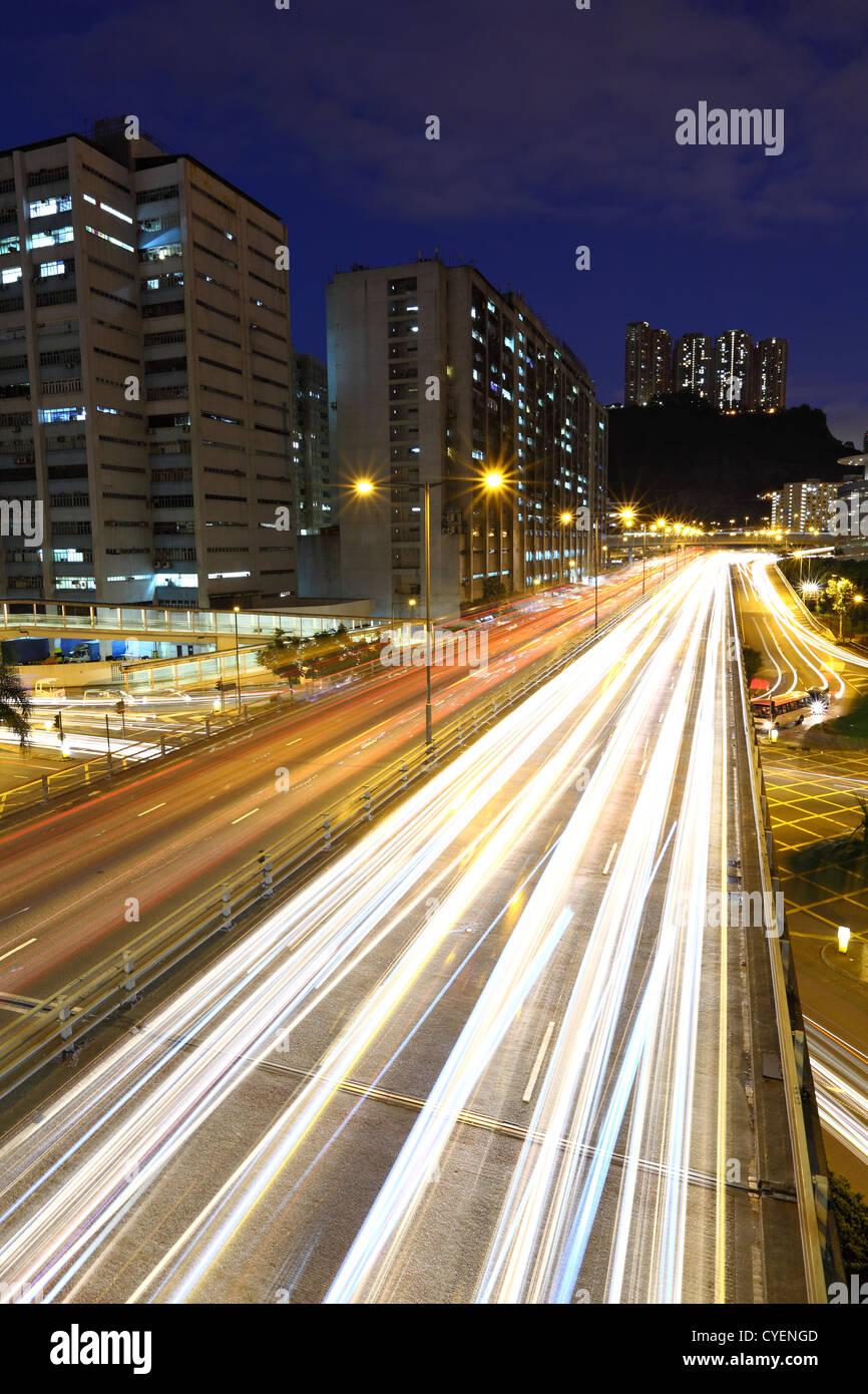 light trails in mega city Stock Photo - Alamy