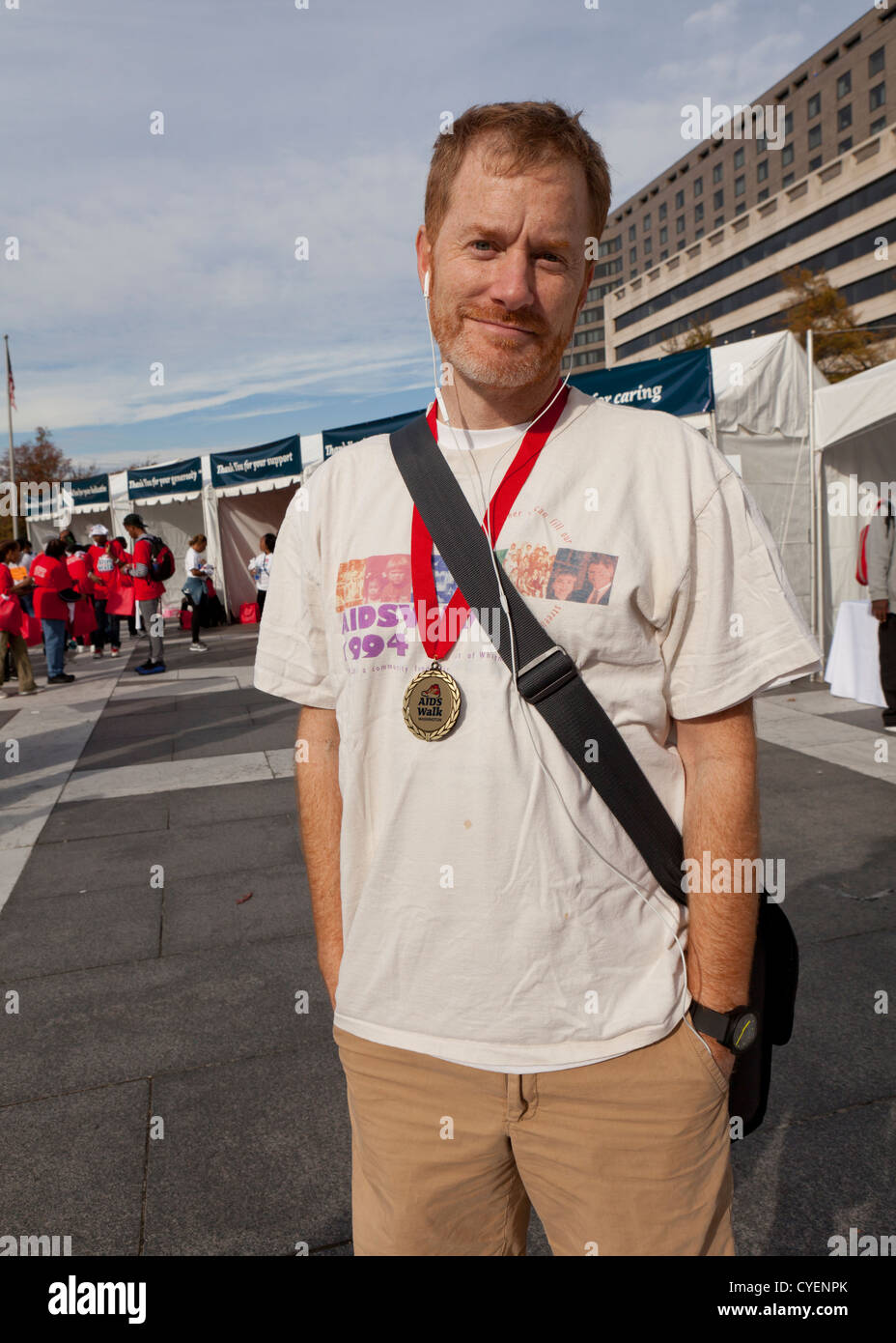 Caucasian male participant at the National AIDS Walk - Washington, DC ...