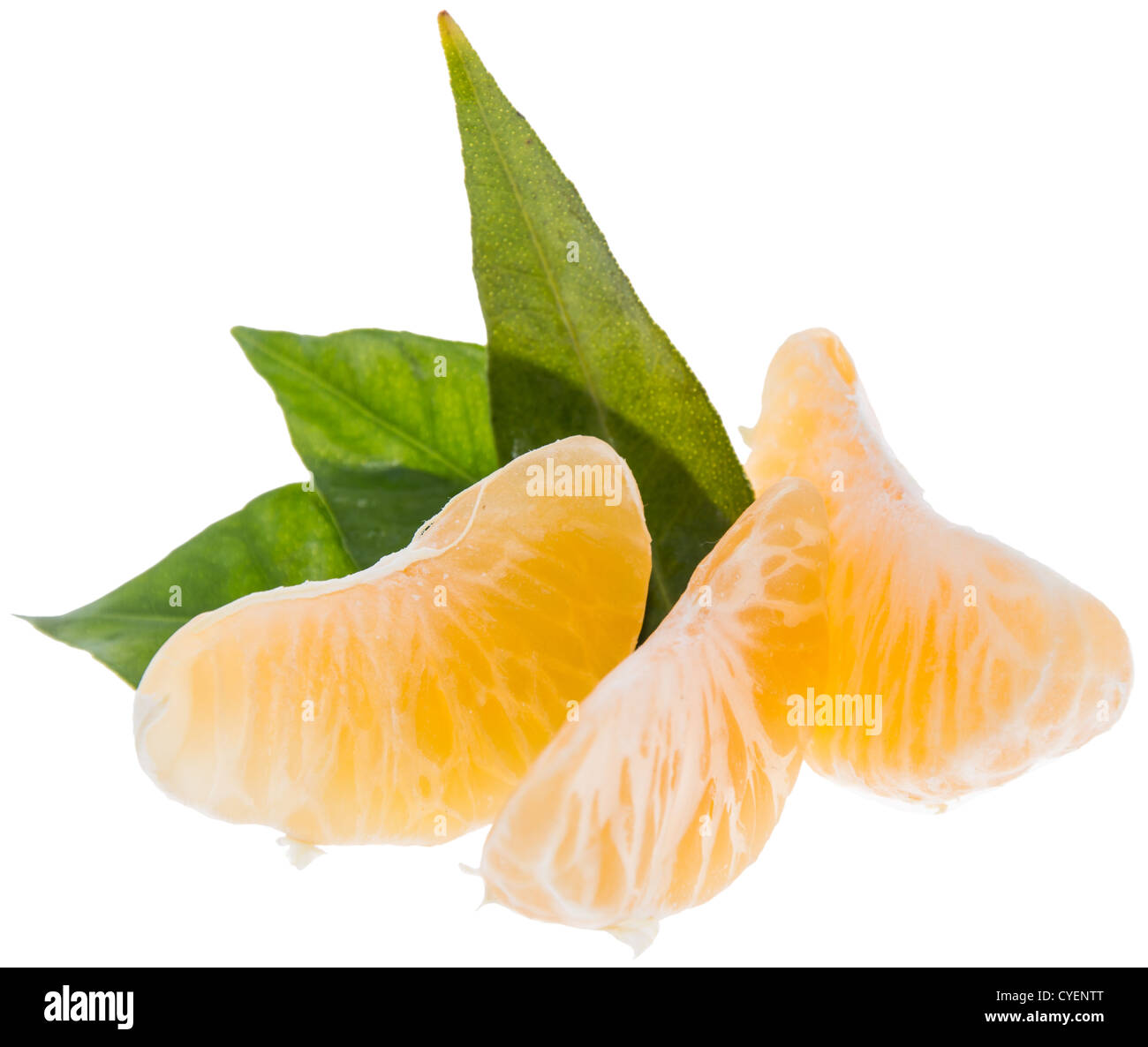 Tangerine pieces isolated on white background Stock Photo - Alamy