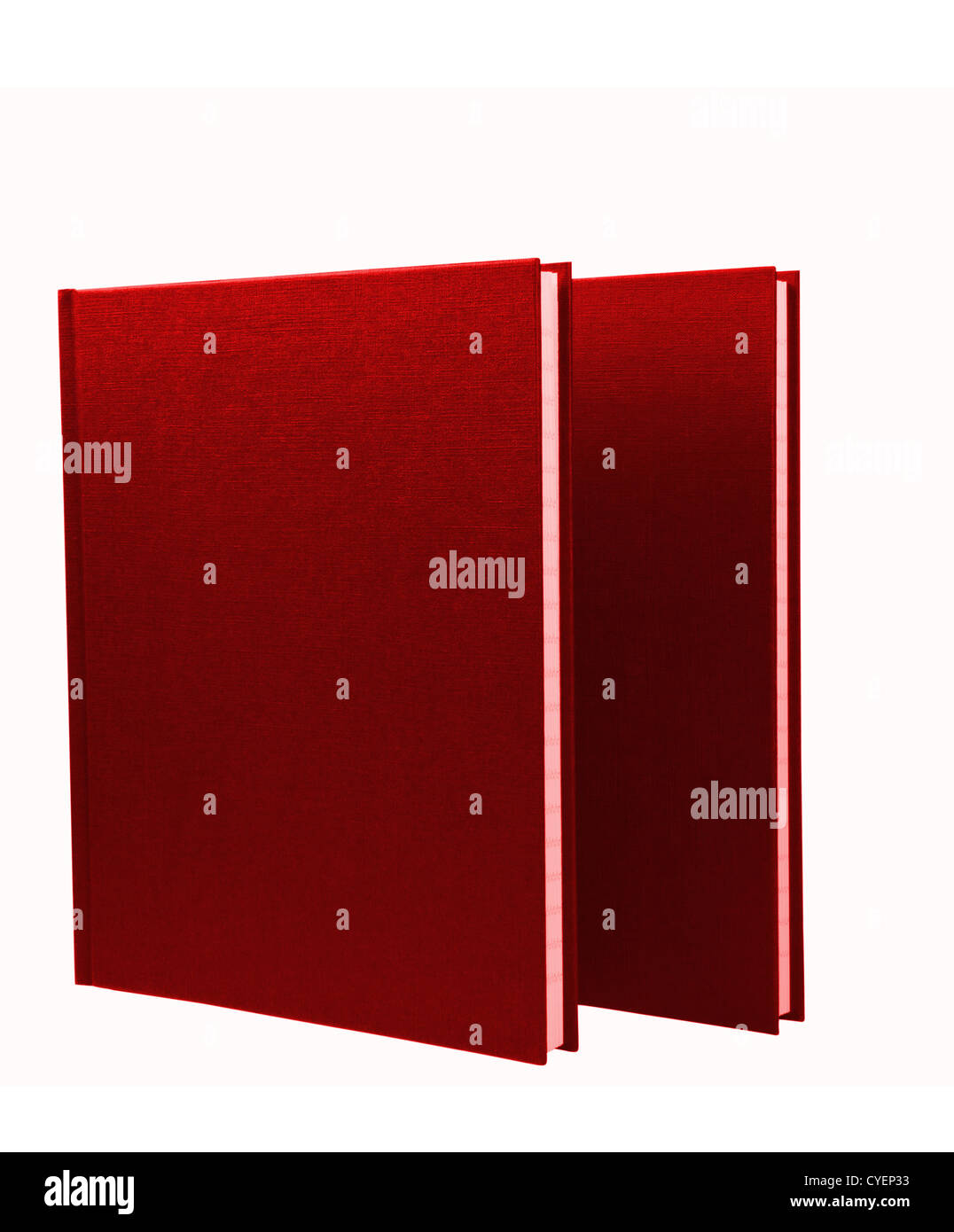 Two red notepads isolated on white background Stock Photo - Alamy