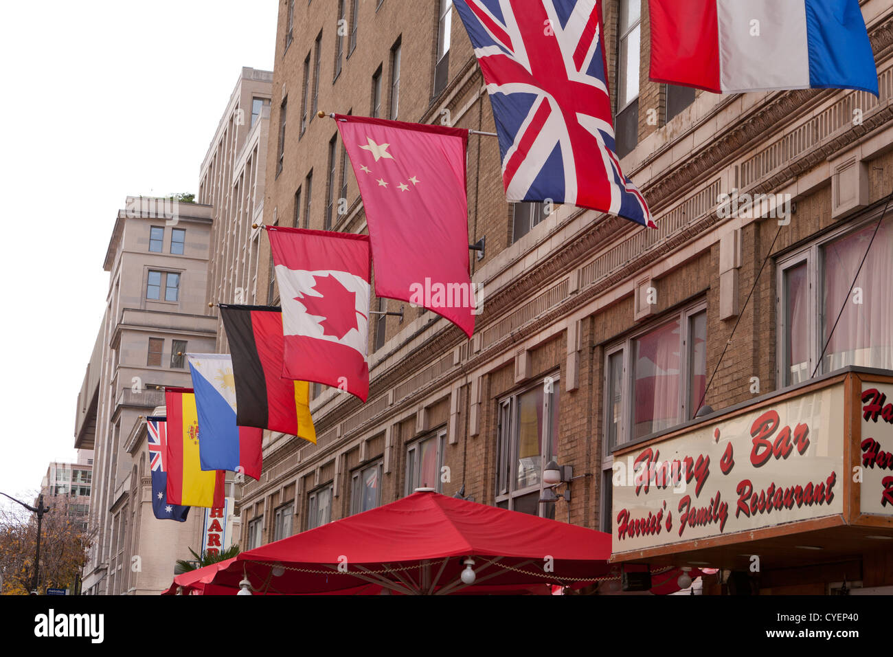 Flags on building hi-res stock photography and images - Alamy