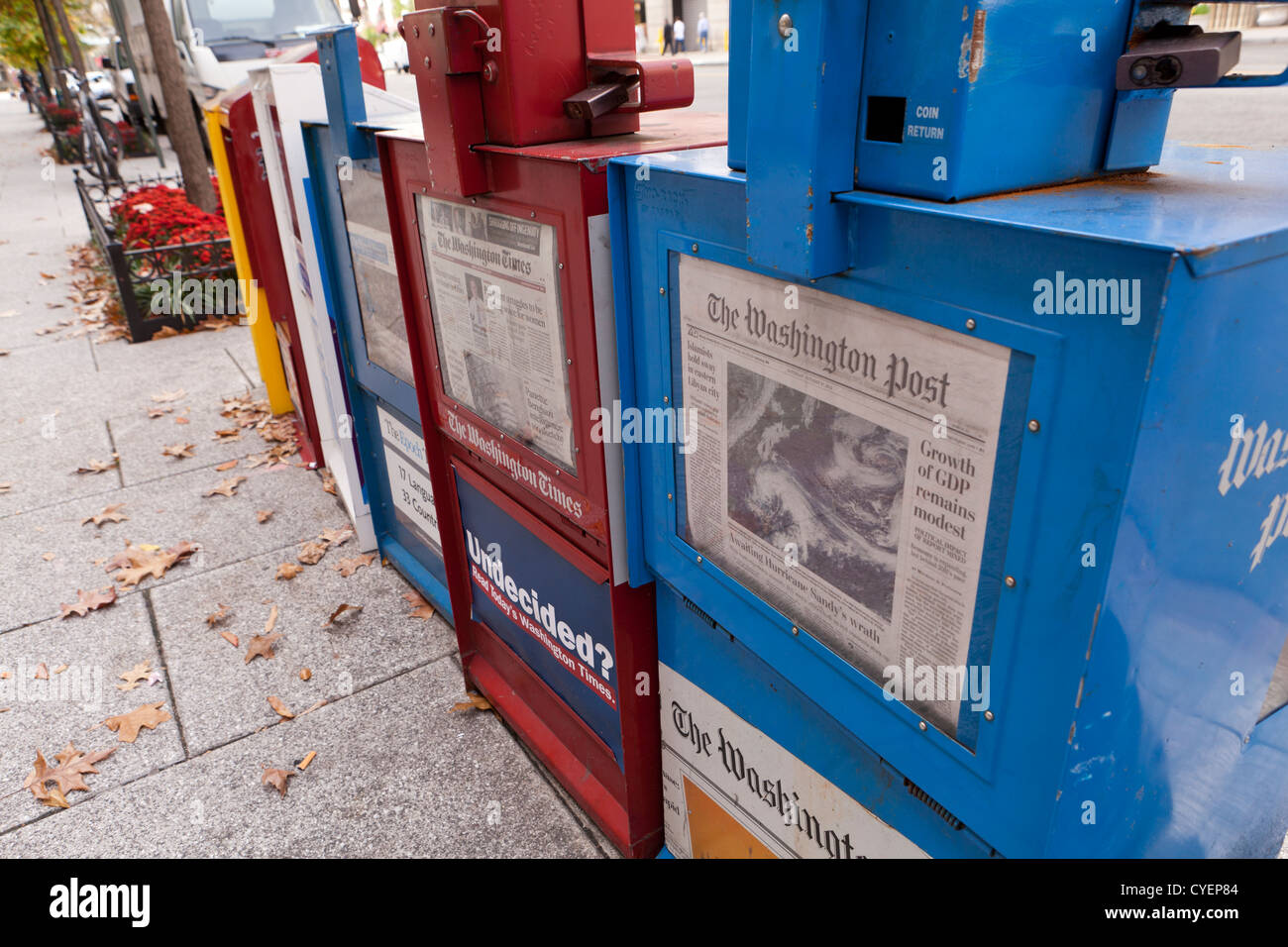 Blue Plastic Newspaper Dispensers