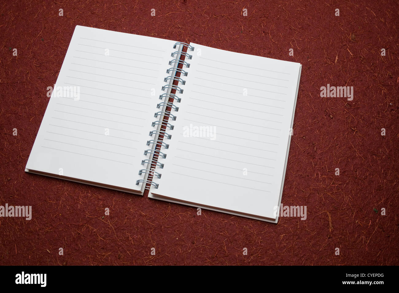 Clear page on notepad ready for writing, pencil, background Stock Photo ...