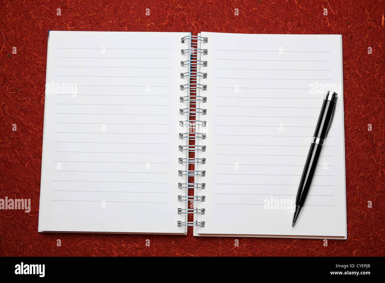 Diary ready for writing, pencil, background Stock Photo - Alamy